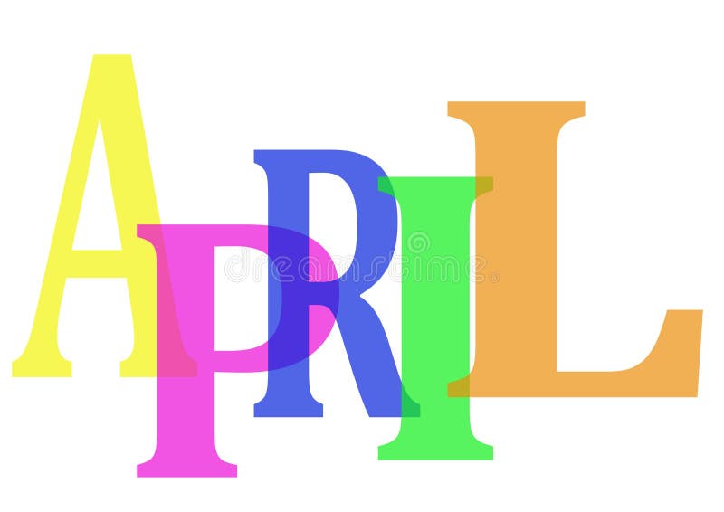 APRIL Colorful Overlapping Squares Banner Stock Illustration ...