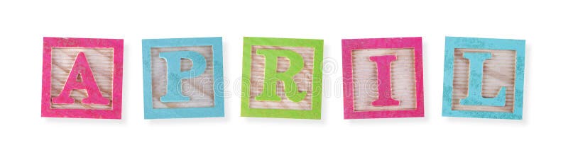 April Concept with Wood Blocks Stock Image - Image of year, symbol ...
