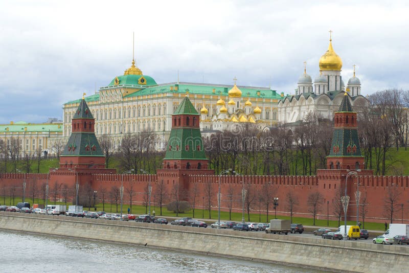 The April Day at the Walls of the Moscow Kremlin Editorial Stock Image ...