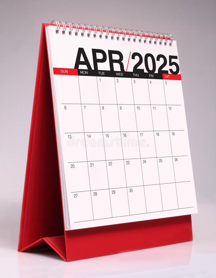 April 2025 desk calendar stock image. Image of calendar - 344555985