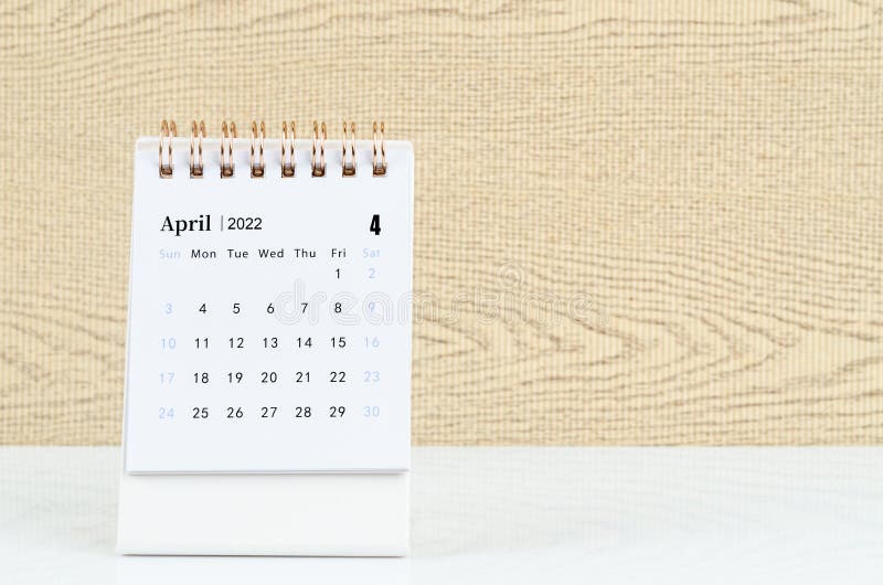 April 2022 Desk Calendar on the Table Stock Photo - Image of grid, desk ...