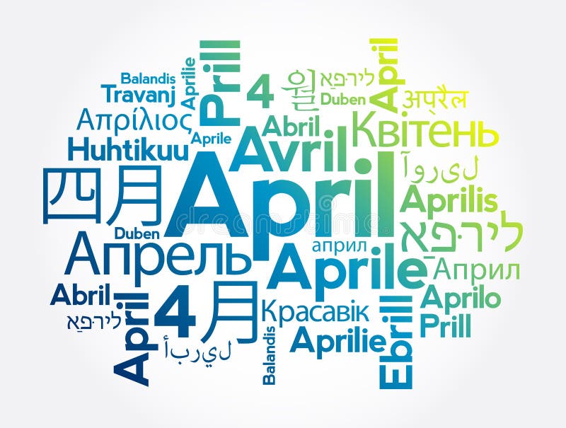 April in Different Languages of the World, Word Cloud Concept ...