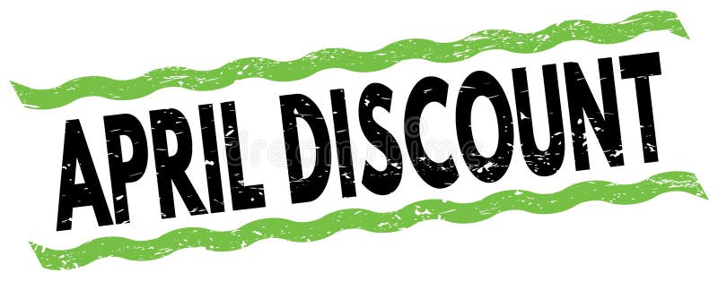 APRIL DISCOUNT Text on Green-black Lines Stamp Sign Stock Illustration ...