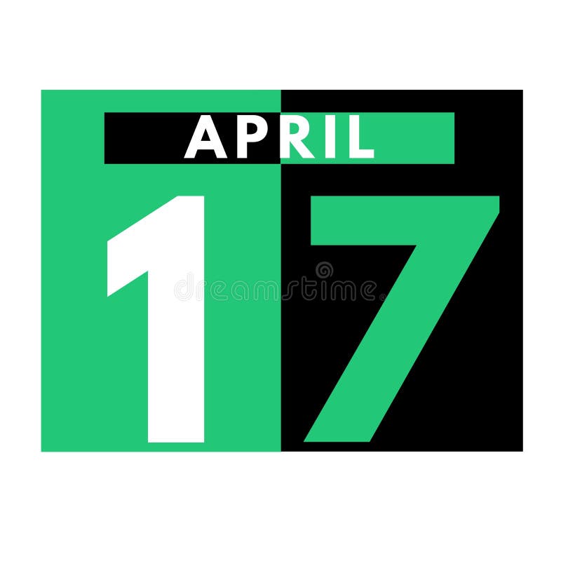 April 17 . Flat daily Calendar Icon .date ,day, Month Stock ...
