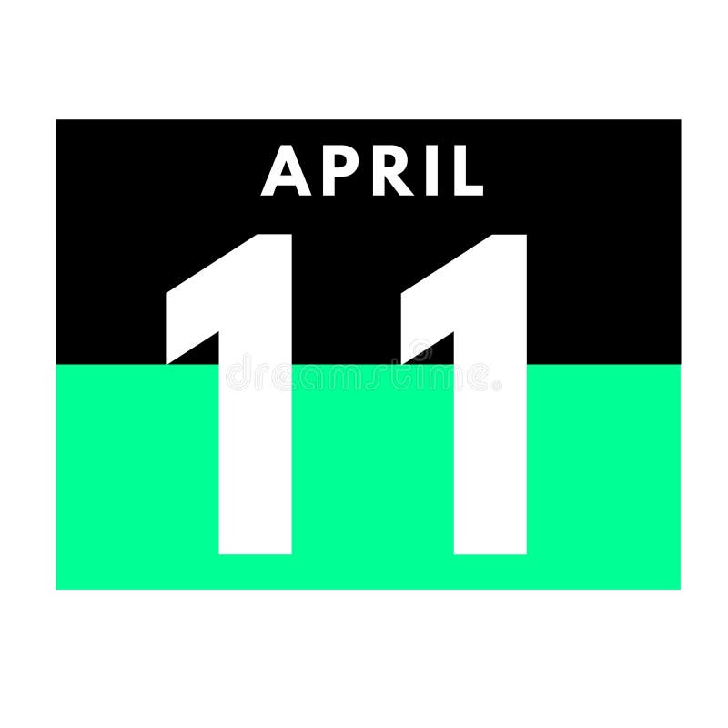 April 11 . Flat daily Calendar Icon .date ,day, Month Stock ...
