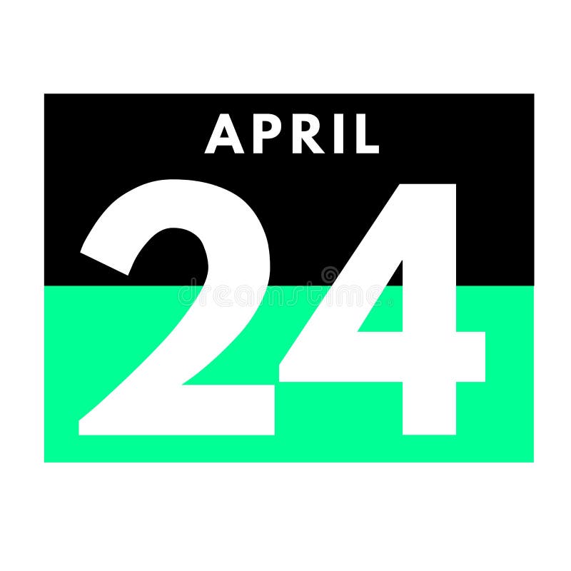 April 24 . Flat daily Calendar Icon .date ,day, Month Stock ...