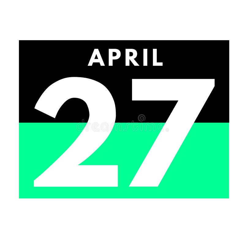 April 27 . Flat daily Calendar Icon .date ,day, Month Stock ...