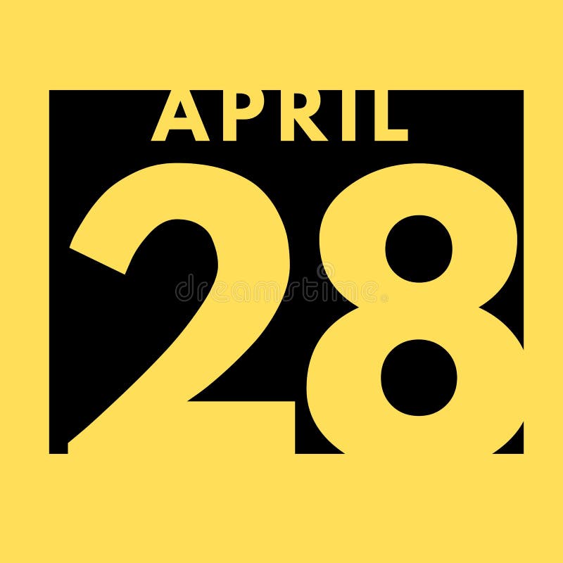 April 28 . Flat Modern daily Calendar Icon .date ,day, Month Stock ...