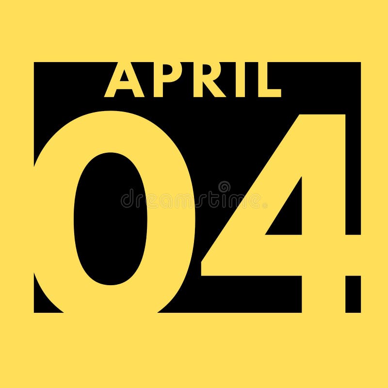 April 4 . Flat Modern daily Calendar Icon .date ,day, Month Stock ...