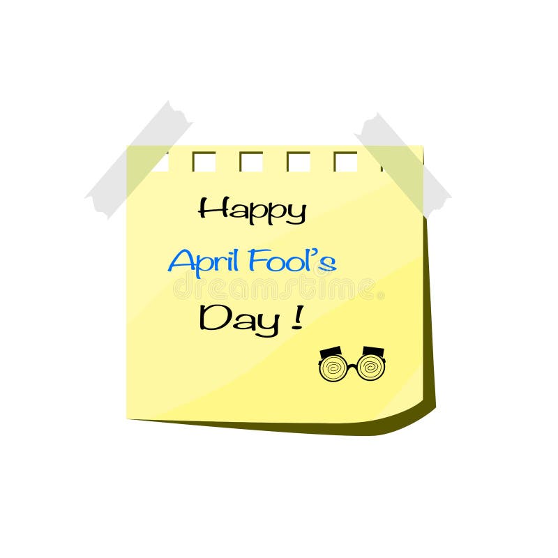 April Fool Day Text on Taped Note Paper Stock Vector - Illustration of ...
