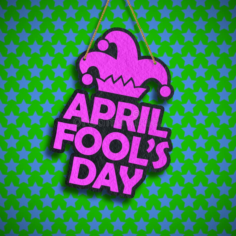 April Fool`s Day. Bright Text with Jester`s Cap Stock Illustration ...