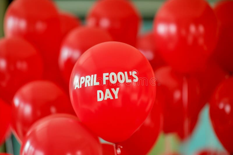 April Fool S Day. Red Balloon on Background Stock Photo - Image of ...