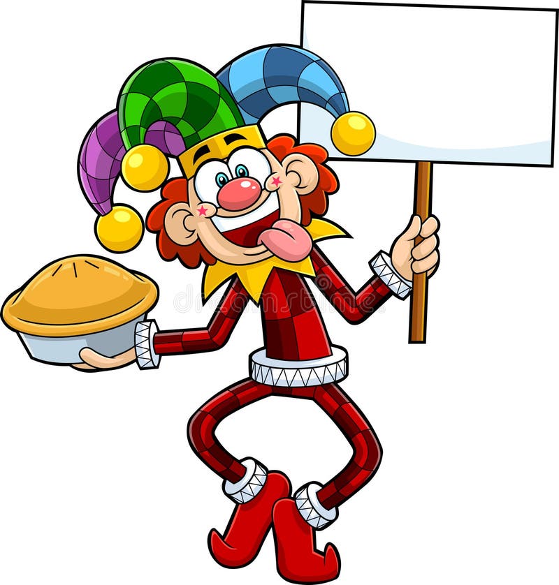Laughing Jolly Jester Cartoon Character with Cake for Smear Face and ...