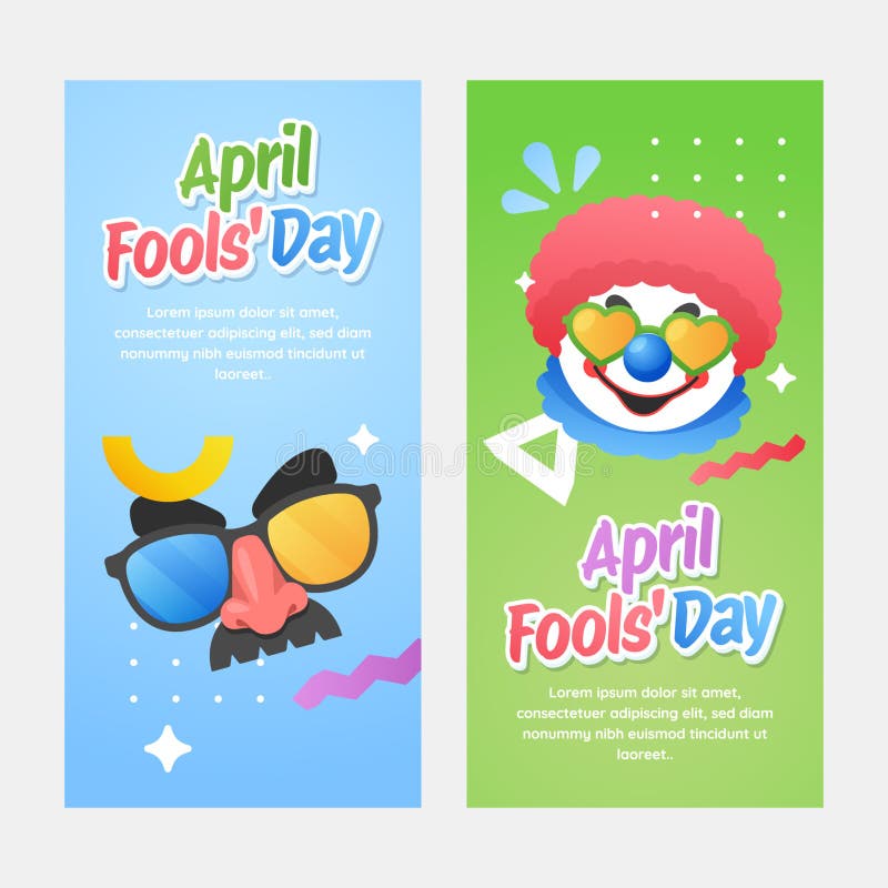 April Fools Day Banners in Flat Design Stock Illustration ...