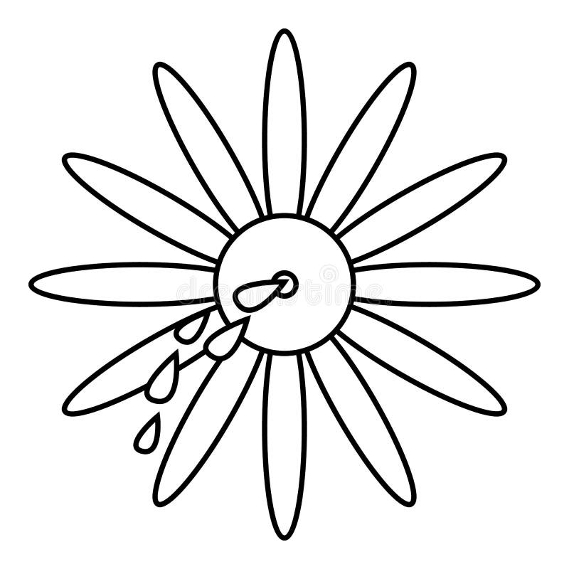 April Fools Day Flower Icon, Outline Style Stock Vector - Illustration ...