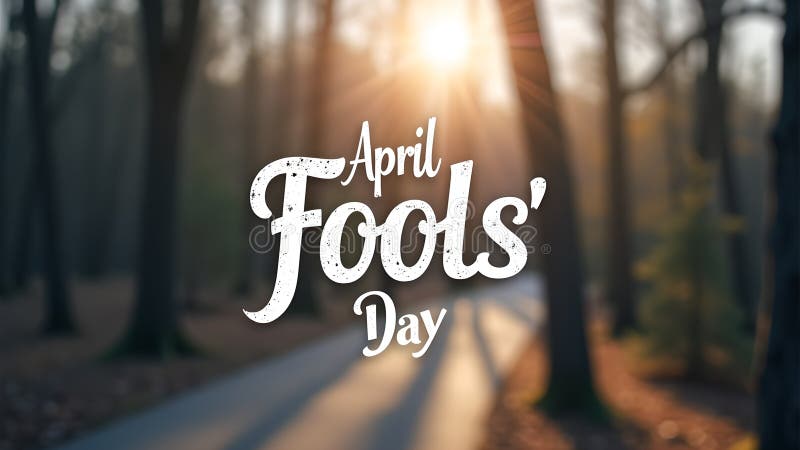 April Fools Day in a Forest with Sunlight Stock Illustration ...