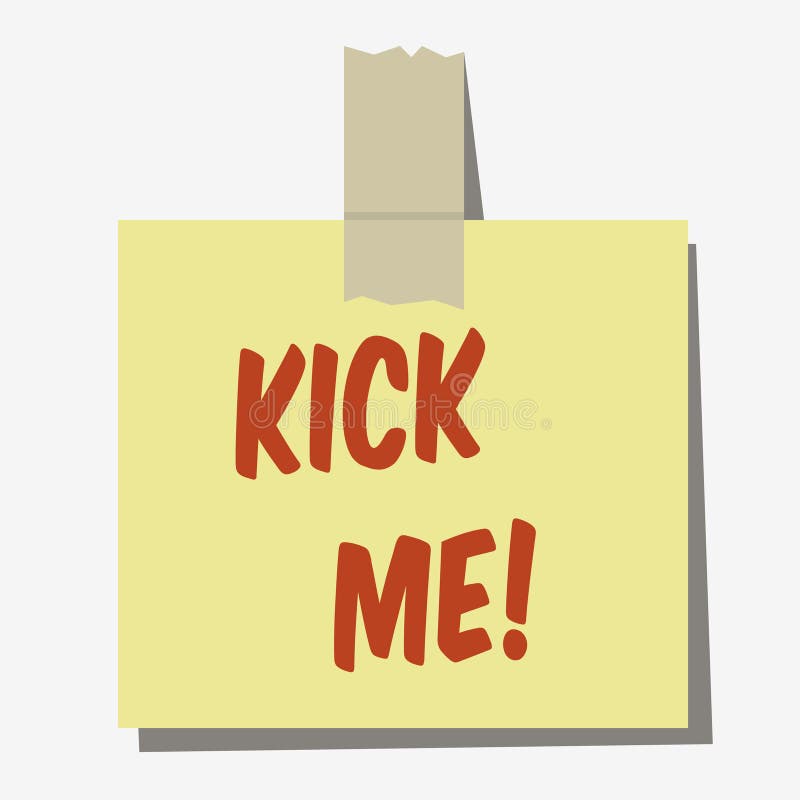 April Fools Day. illustration, Kick me sticker. April Fools Day. Flat