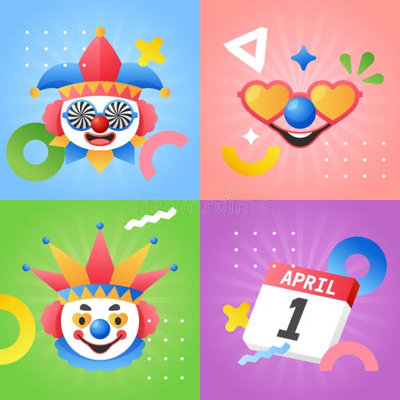 April Fools Day Illustrations in Flat Design Stock Illustration ...