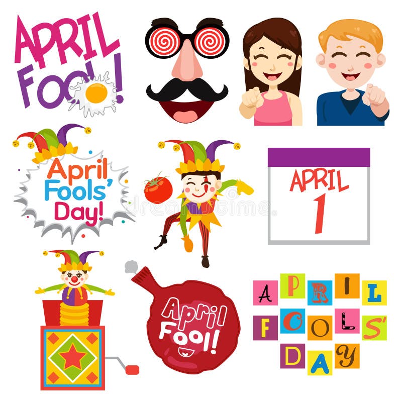 April Fools Day Illustrations Stock Vector - Illustration of clown ...
