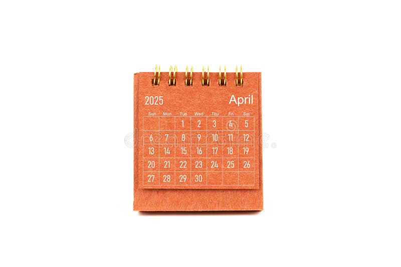 Red Mini Calendar April 2025 Year White Background Stock Photos - Free ...