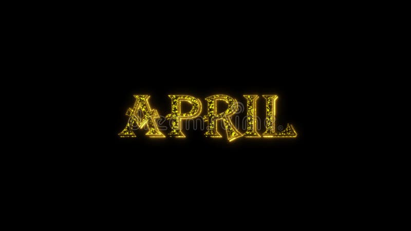 April Golden Text Animation Particles Shiny Gold Stock Video - Video of ...
