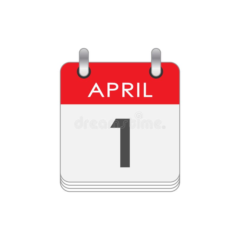 April 1. a Leaf of the Flip Calendar with the Date of April 1 Stock ...