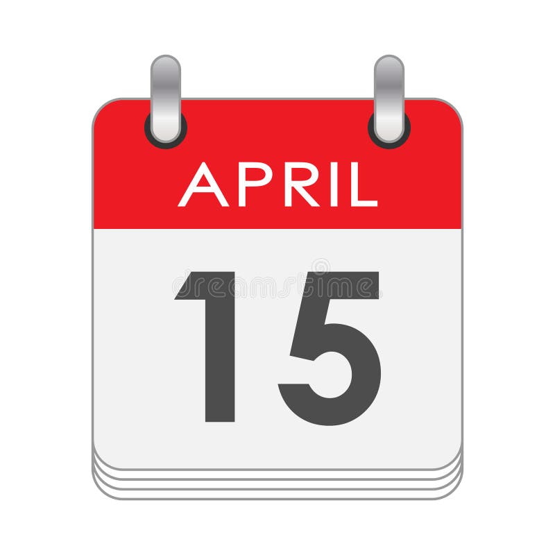 April 15. a Leaf of the Flip Calendar with the Date of April 15 Stock ...