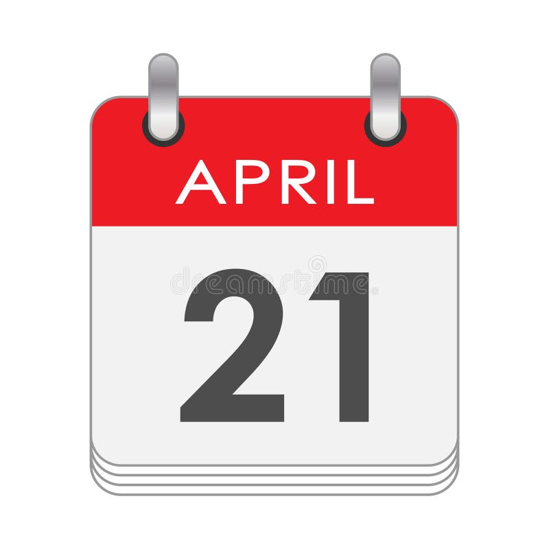 April 21. a Leaf of the Flip Calendar with the Date of April 21 Stock ...