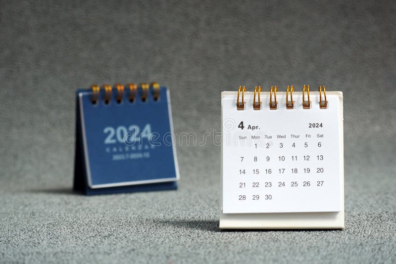 April Month on Paper Calendar 2024. Desk Calendar April 2024 Stock ...