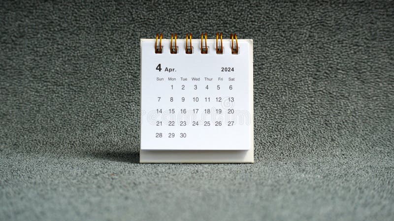 April Month on Paper Calendar 2024. Desk Calendar April 2024 Stock ...