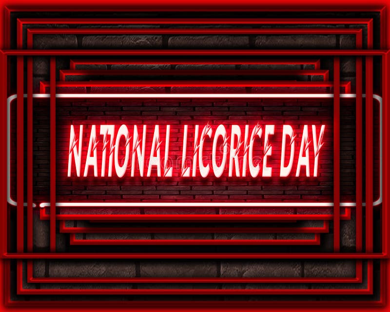 12 April, National Licorice Day, Neon Text Effect on Bricks Background ...