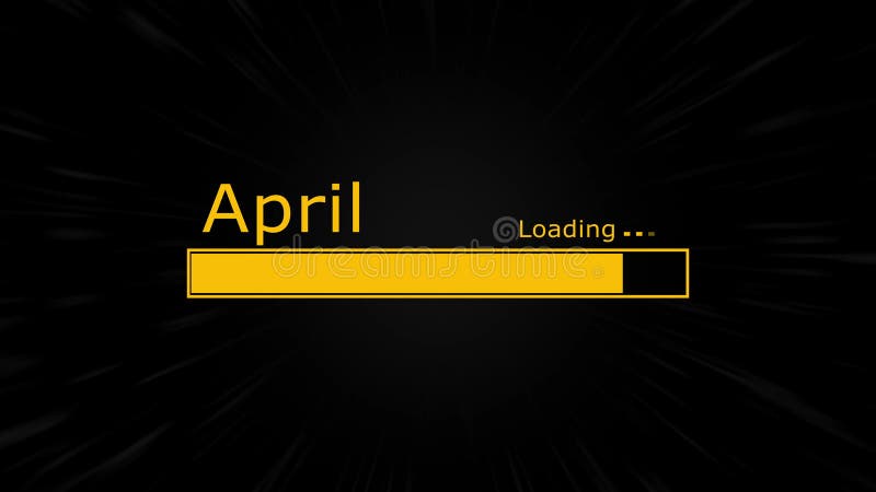 April New Month Coming Soon Looping Loading Bar on Zoom Line Background ...