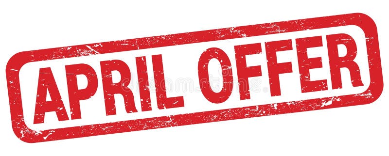 APRIL OFFER Text Written on Red Rectangle Stamp Stock Illustration ...