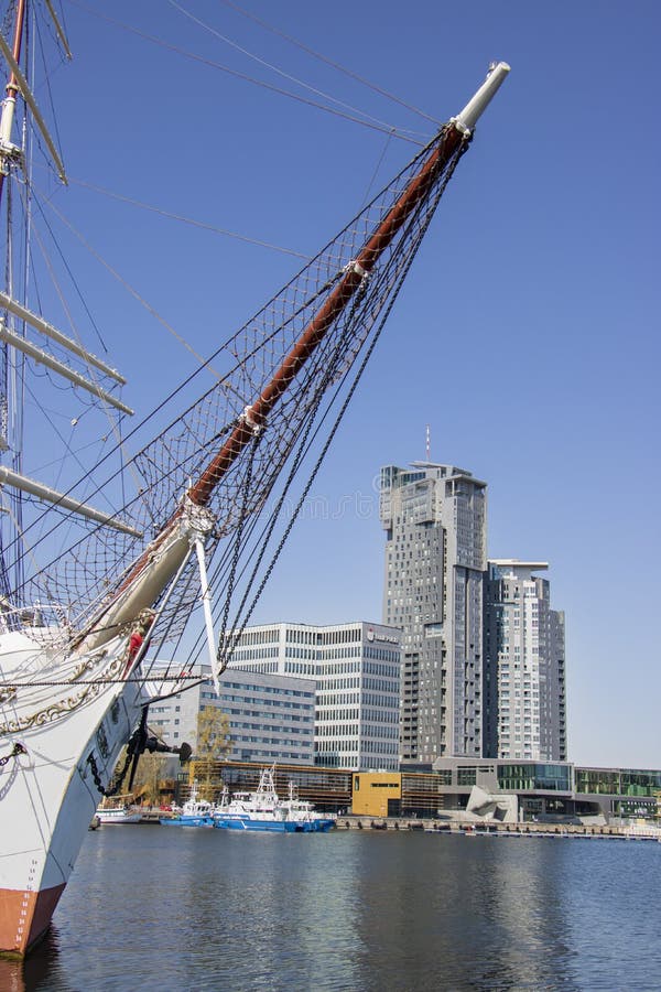 Port of Gdynia Poland. the Port in Gdynia with a View of Yachts ...