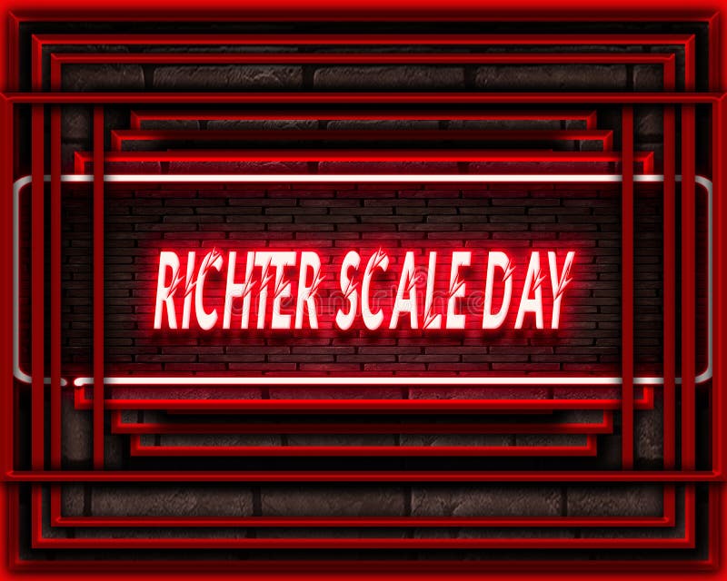 Happy Richter Scale Day, April 26. Calendar of April Retro Text Effect ...