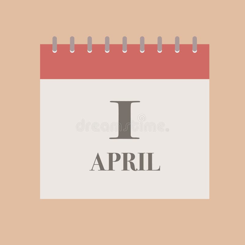 April 1st April Fools` Day Calendar Vector Icon Illustration Stock ...