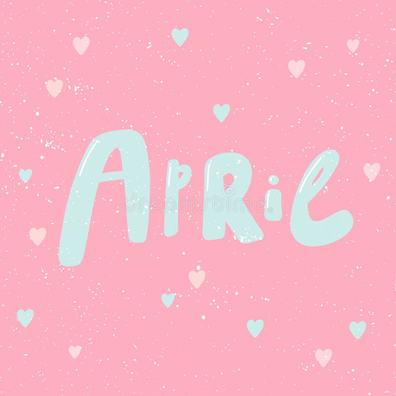 April. Sticker for Social Media Content. Vector Hand Drawn Illustration ...