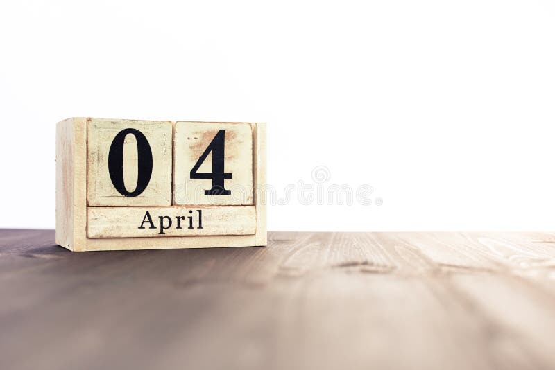 April 4th, Fourth Month of the Clendar - Copy Space for Text Next To ...