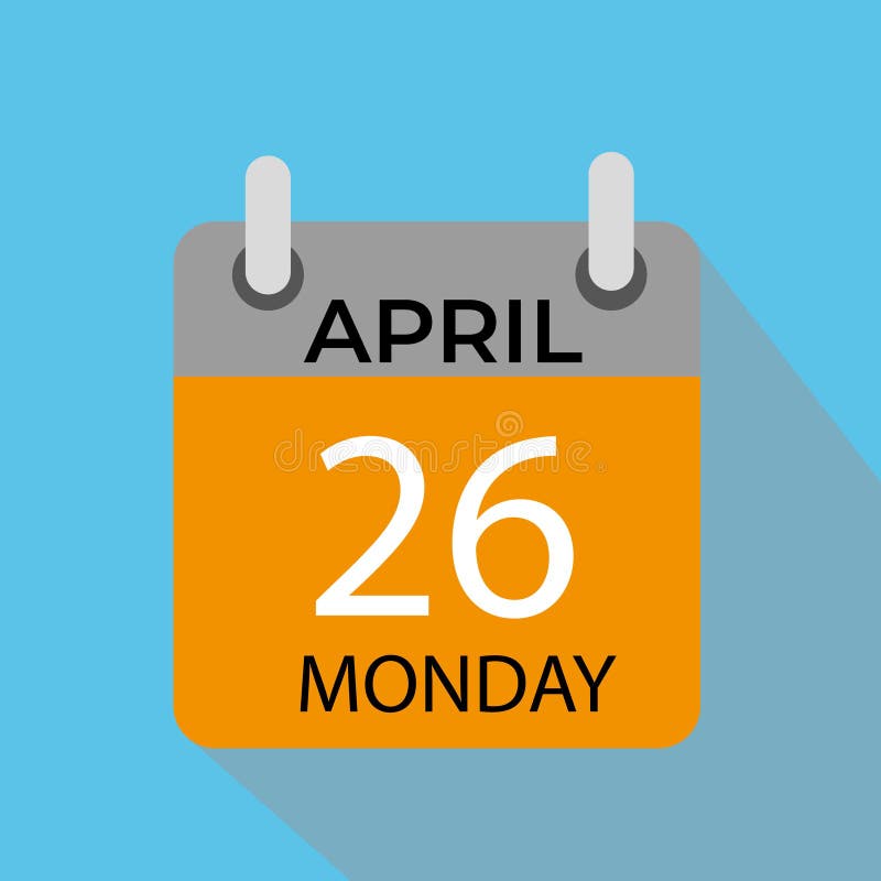 April 26. Vector Flat daily Calendar Icon. Date and Time, Day, Month ... April 26. Vector Flat daily Calendar Icon. Date and Time, Day, Month ...