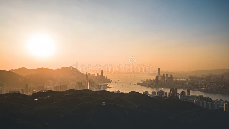 ;1 April 2022 the View Point of Victoria Harbour from Quarry Bay HK ...