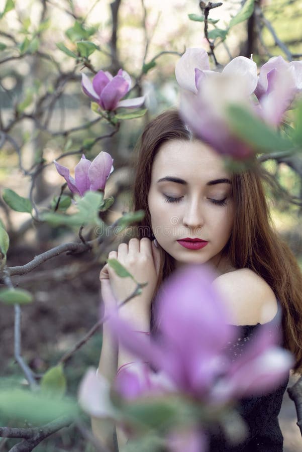 April Walk in the Green Park Stock Photo - Image of bush, girl: 119341528