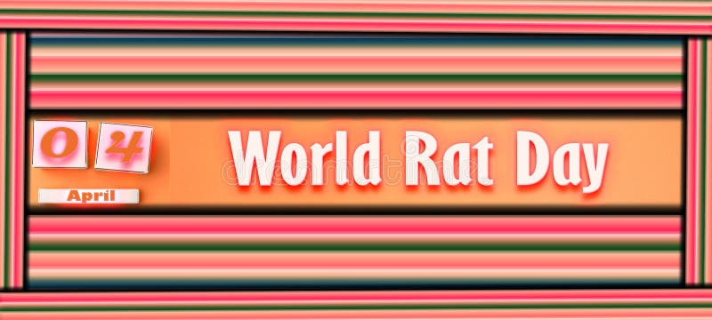04 April, World Rat Day, Neon Text Effect on Background Stock ...
