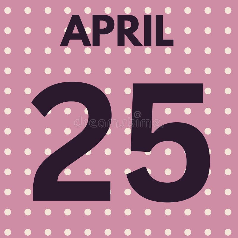 April 25 , Calendar , daily Calendar Icon in Flat Design Style Stock ...