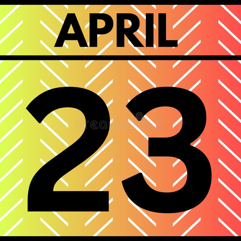 April 23 , Calendar , daily Calendar Icon in Flat Design Style Stock ...