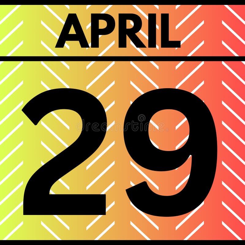 April 29 , Calendar , daily Calendar Icon in Flat Design Style Stock ...