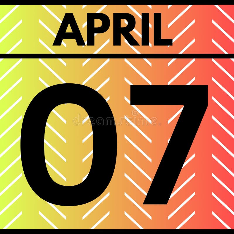 April 7 , Calendar , daily Calendar Icon in Flat Design Style Stock ...