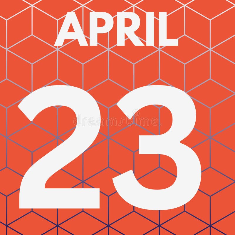 April 23 , Calendar , daily Calendar Icon in Flat Design Style Stock ...