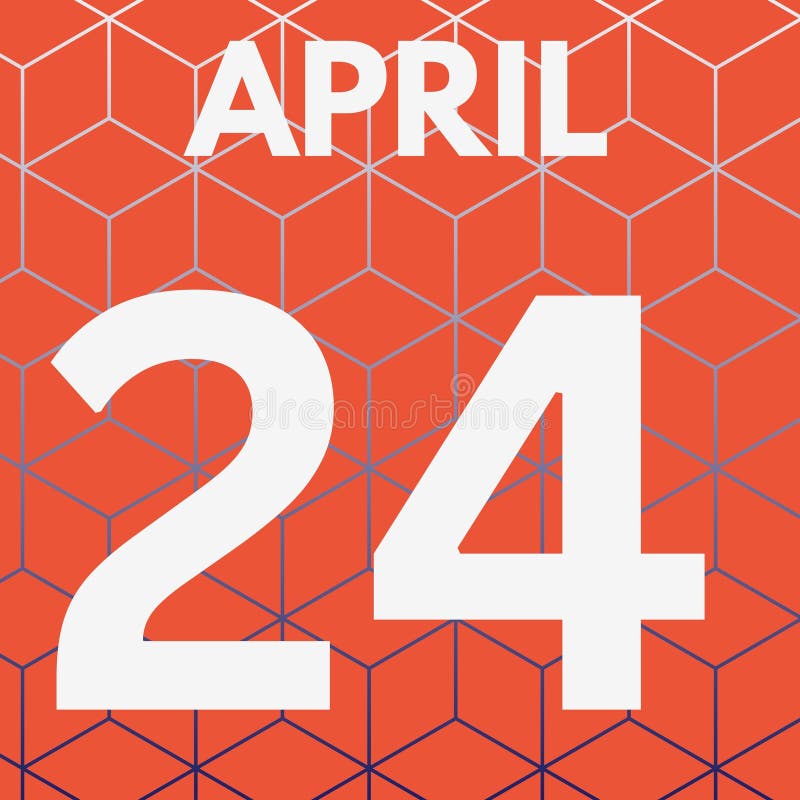 April 24 , Calendar , daily Calendar Icon in Flat Design Style Stock ...