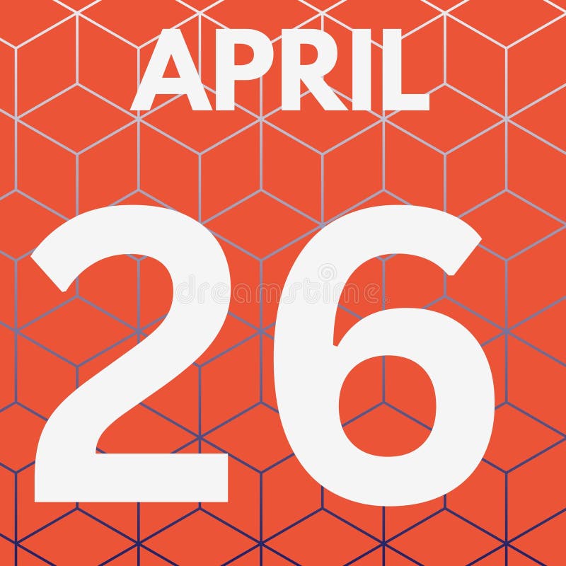 April 26 , Calendar , daily Calendar Icon in Flat Design Style Stock ...
