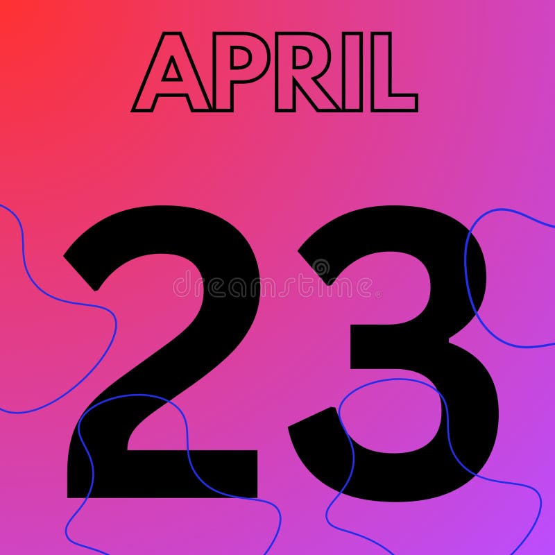 April 23 , Calendar , daily Calendar Icon in Flat Design Style Stock ...